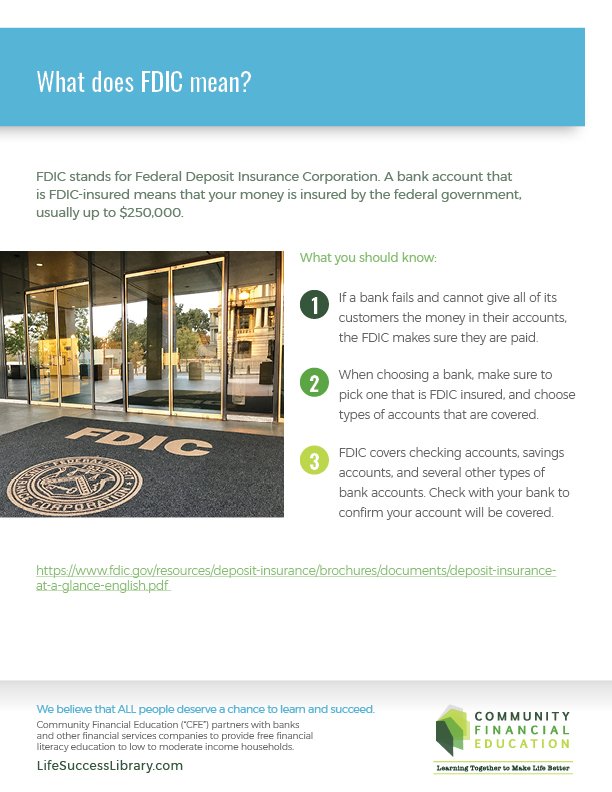 What Does FDIC Mean Life Success Library